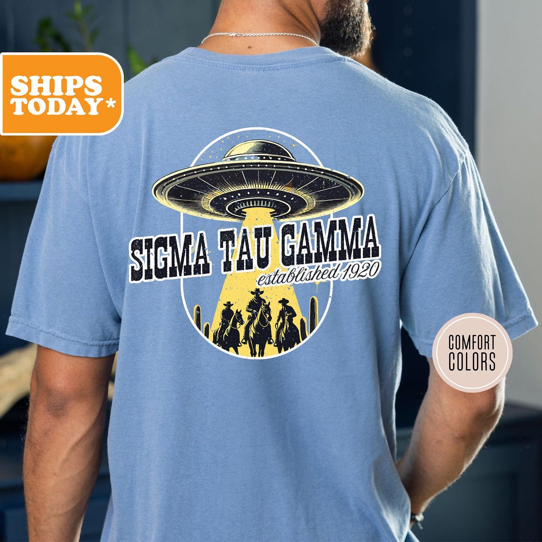 Sigma Tau Gamma Spacefarer Comfort Colors Fraternity T-shirt | Sig Tau ...