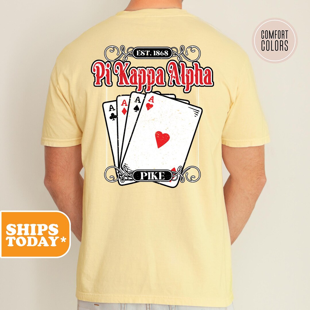 Pi Kappa Alpha Alpha Spades Comfort Colors Fraternity T-shirt | PIKE ...