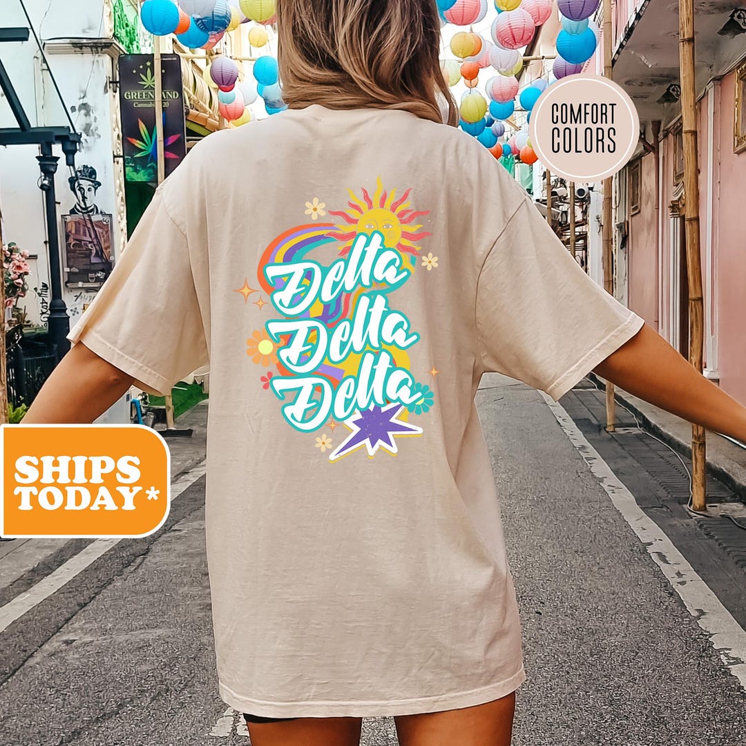 Delta Delta Delta Retro Radiance Comfort Colors Sorority T-shirt | Tri ...