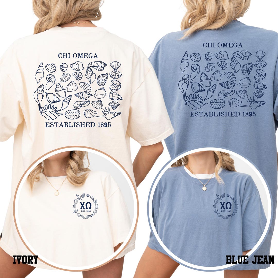 Chi Omega Coastal Charm Comfort Colors Sorority T-shirt | Chi O Greek ...