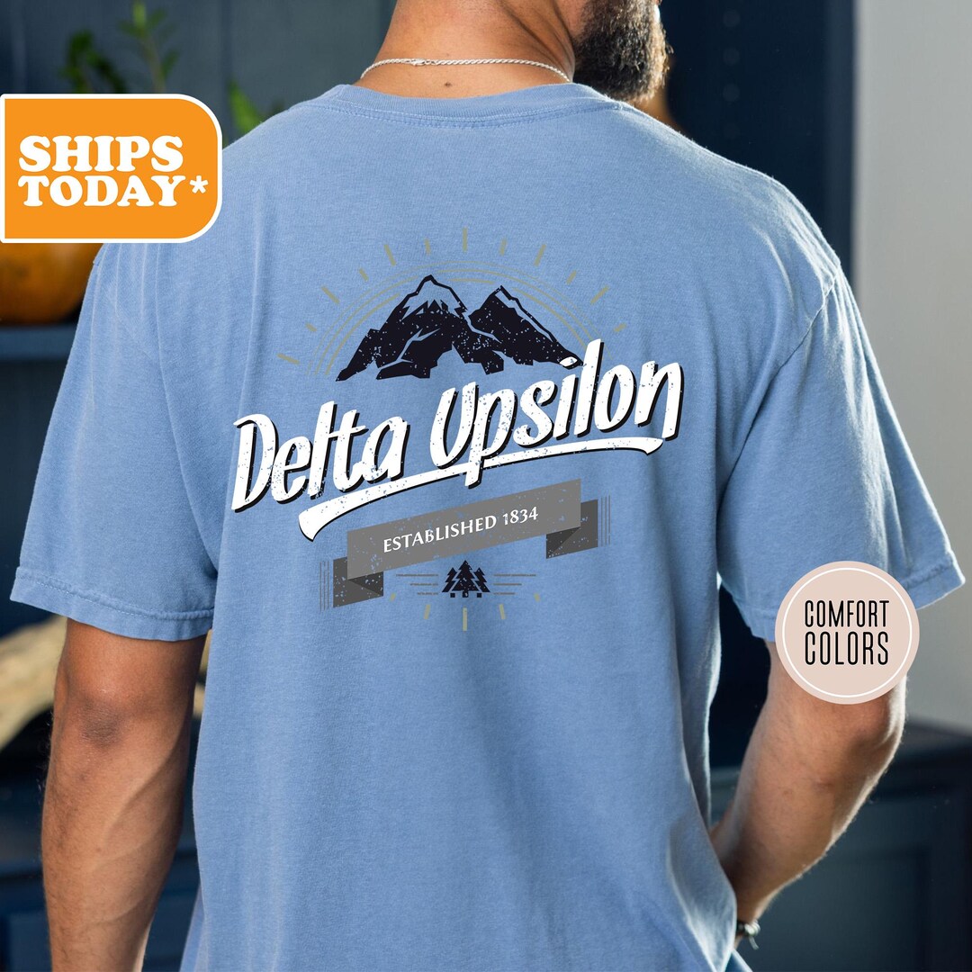 Delta Upsilon Mountain Retreat Comfort Colors Fraternity T-shirt | DU ...