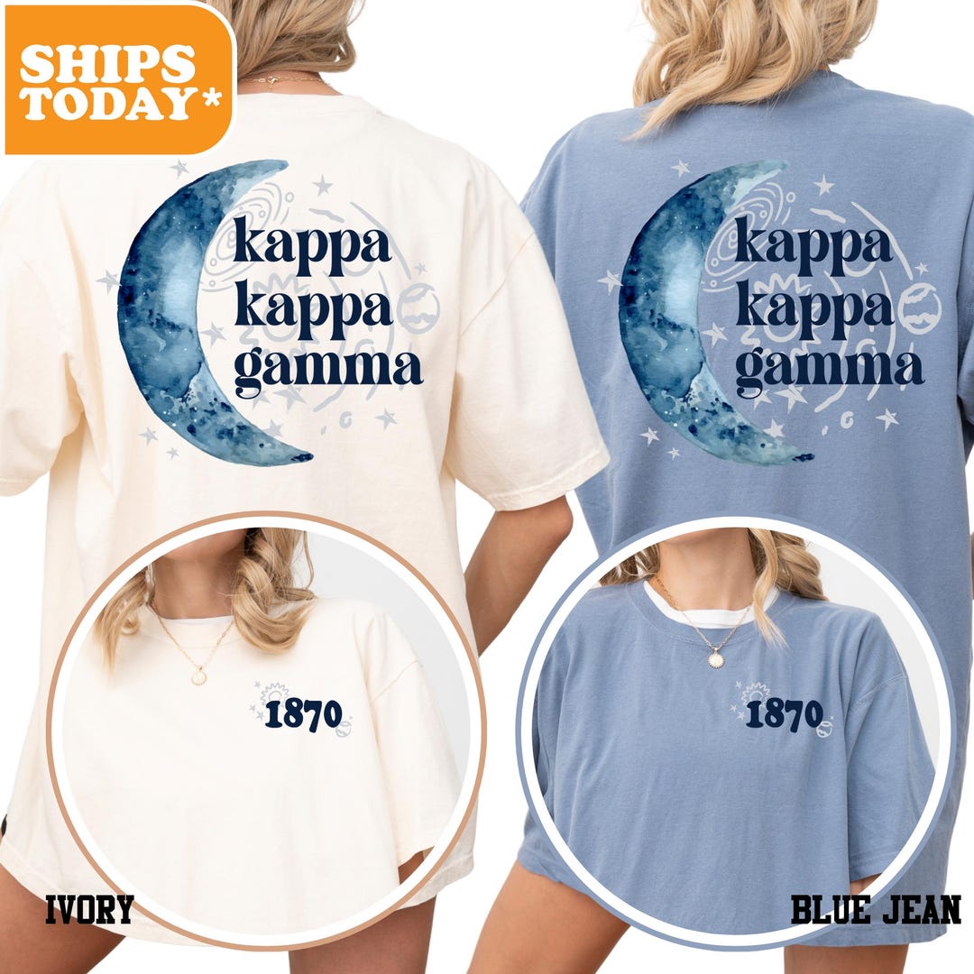 Kappa Kappa Gamma Lunar Lane Comfort Colors Sorority T-shirt | Kappa ...