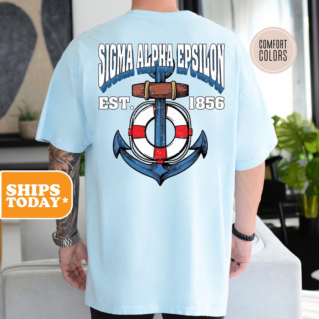 Sigma Alpha Epsilon Nautical Pride Comfort Colors Fraternity T-shirt ...