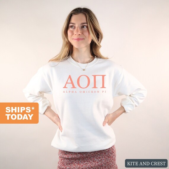 Alpha Omicron Pi Sweatshirt AOPI Colored Block Letters | Etsy