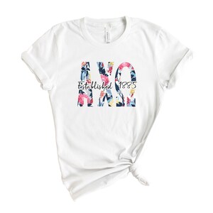 AXO Alpha Chi Omega Floral Block Sorority T-shirt - Etsy