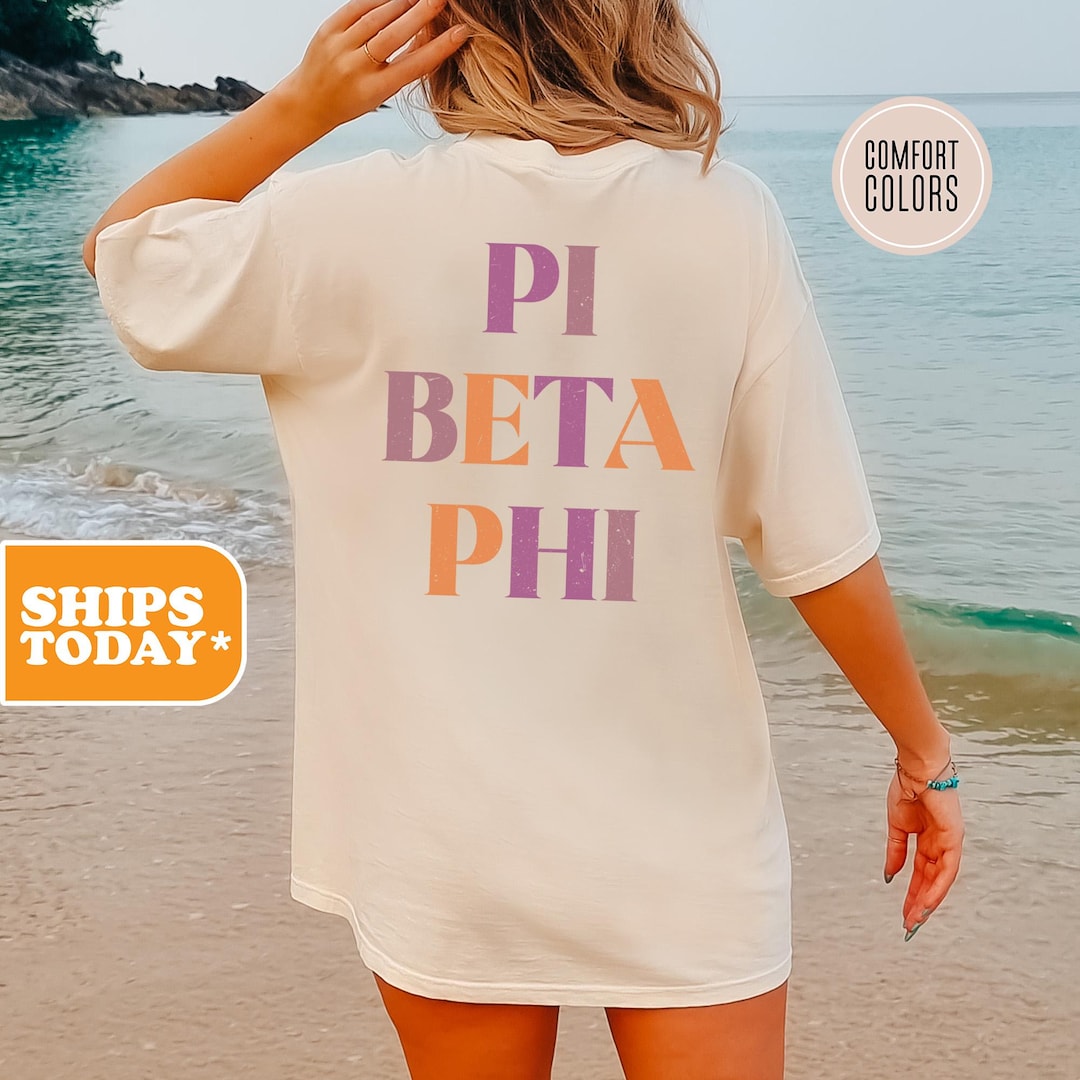 Pi Beta Phi Bold Stacked Comfort Colors Sorority T-shirt | Pi Phi ...