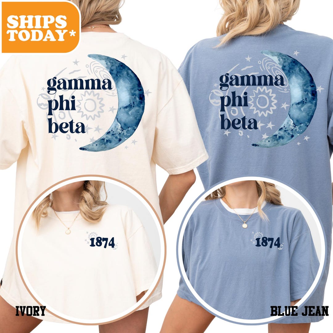 Gamma Phi Beta Lunar Lane Comfort Colors Sorority T-shirt | Gamma Phi ...