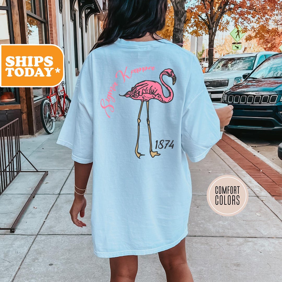 Sigma Kappa Flamingo Bliss Comfort Colors Sorority T-shirt | Sig Kap ...