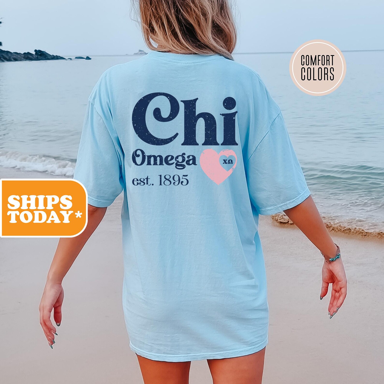 Chi Omega Faded Love Comfort Colors Sorority T-shirt | Chi O Trendy ...