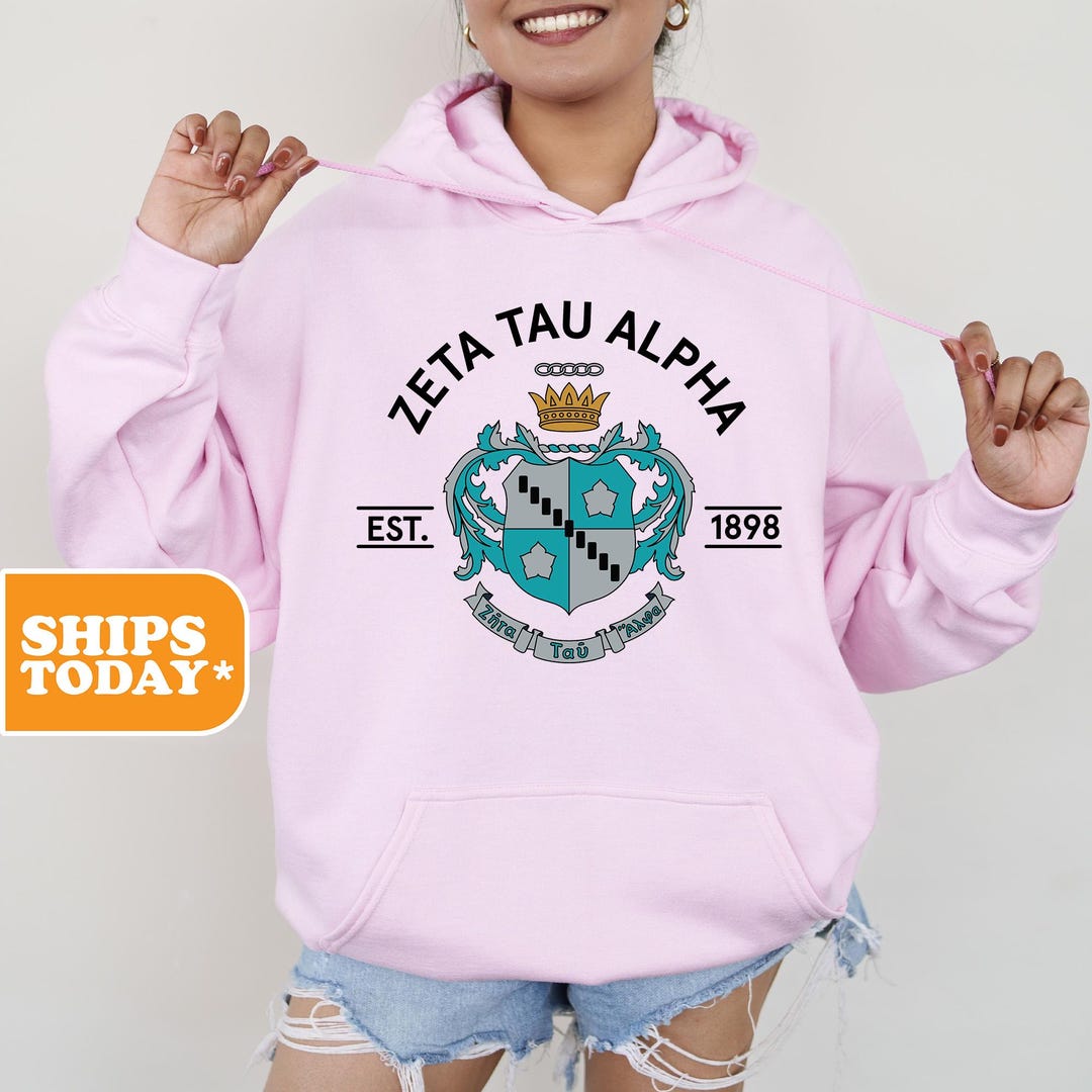 Zeta Tau Alpha Sorority Sweatshirt | ZETA Sorority Hoodie | Pink Hoodie ...