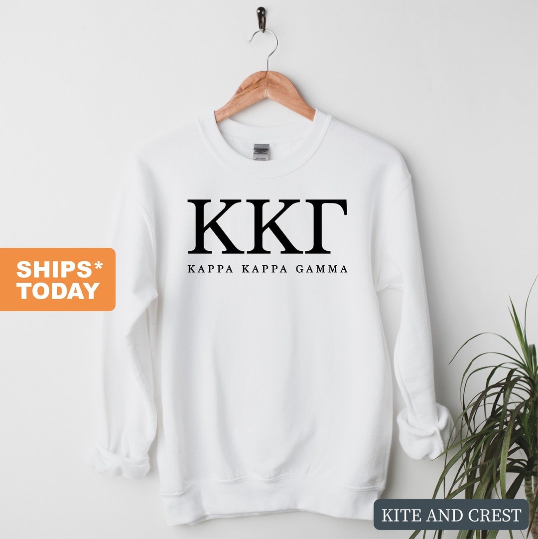 KKG Kappa Kappa Gamma Block Letter Sorority Crewneck Sweatshirt - Etsy