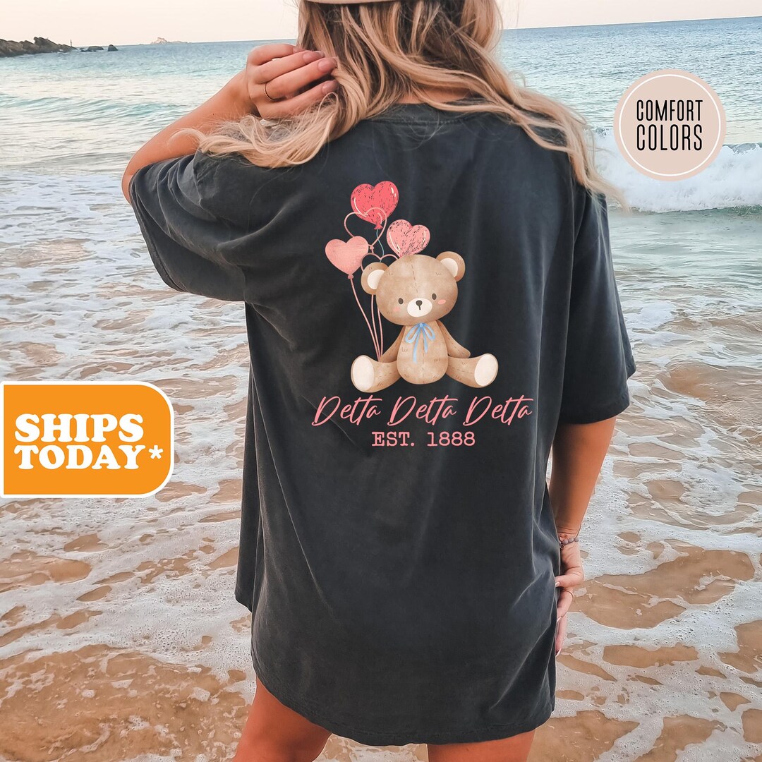 Delta Delta Delta Teddy Love Comfort Colors Sorority T-shirt | Tri ...