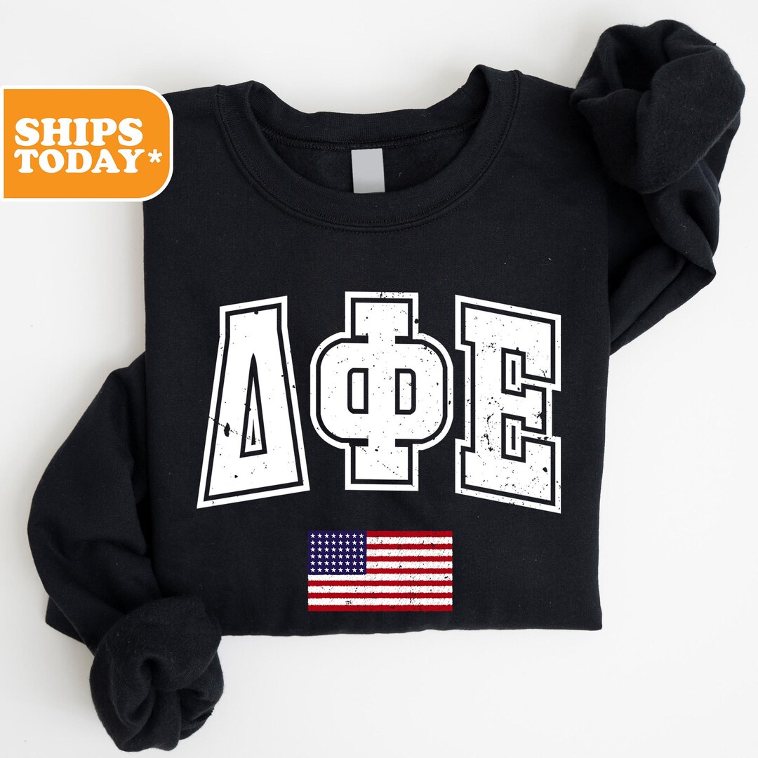Delta Phi Epsilon Vintage Letters Sorority Sweatshirt DPHIE Preppy ...