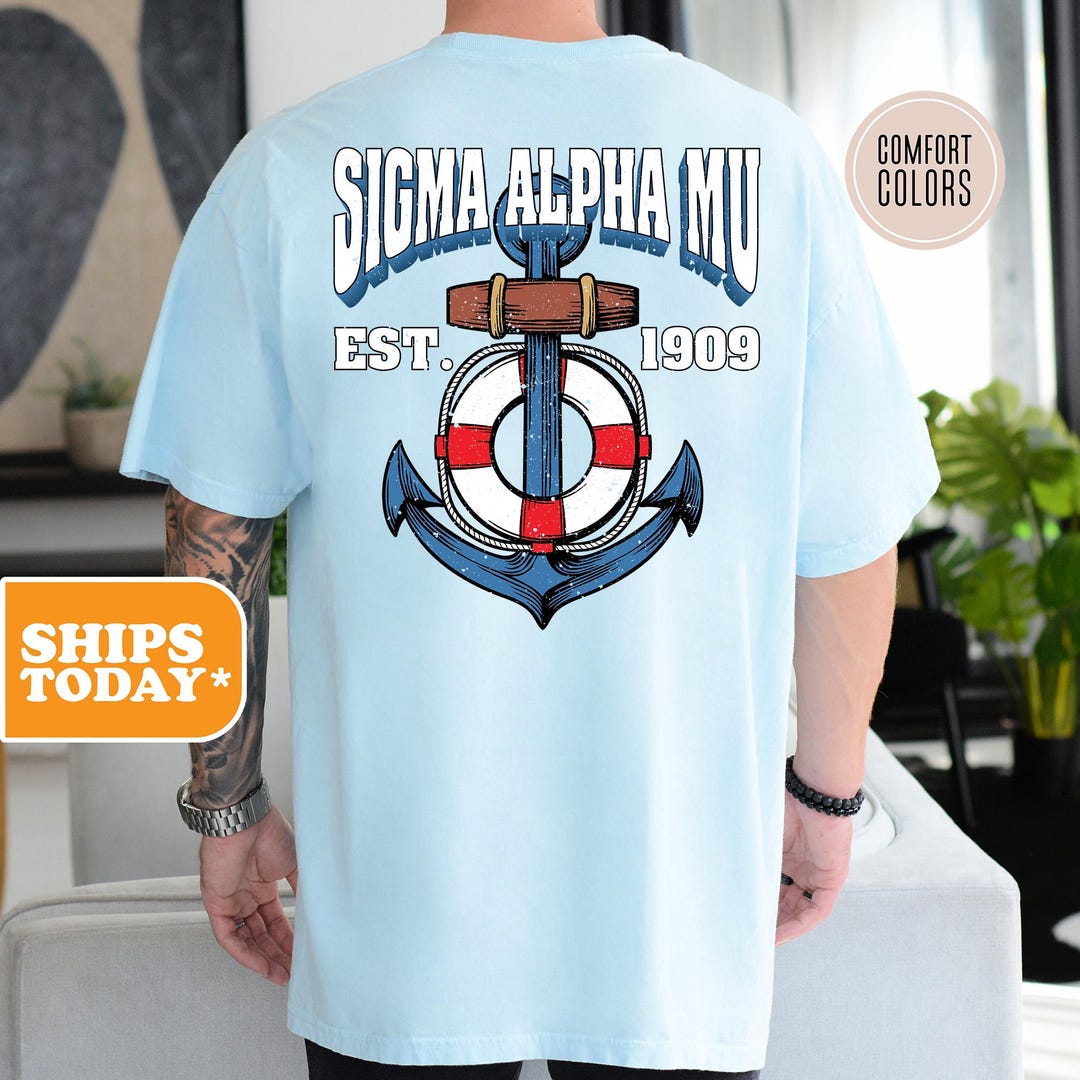 Sigma Alpha Mu Nautical Pride Comfort Colors Fraternity T-shirt | Sammy ...