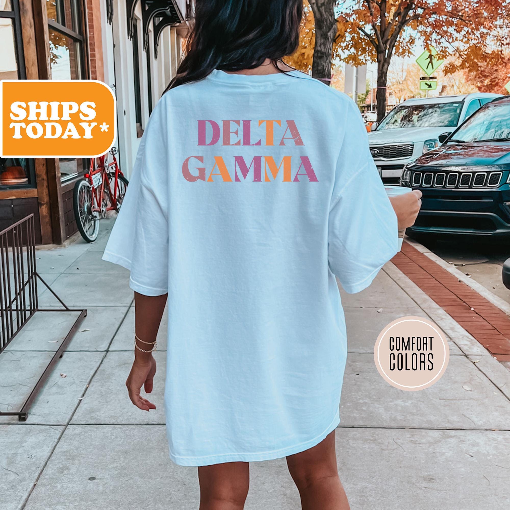 Delta Gamma Bold Stacked Comfort Colors Sorority T-shirt | Dee Gee ...
