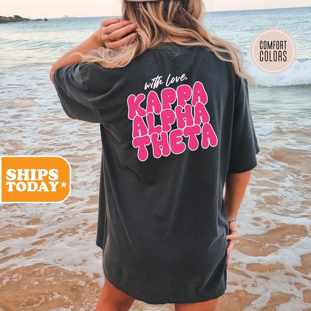 Kappa Alpha Theta Candy Letters Comfort Colors Sorority T-shirt | Theta ...