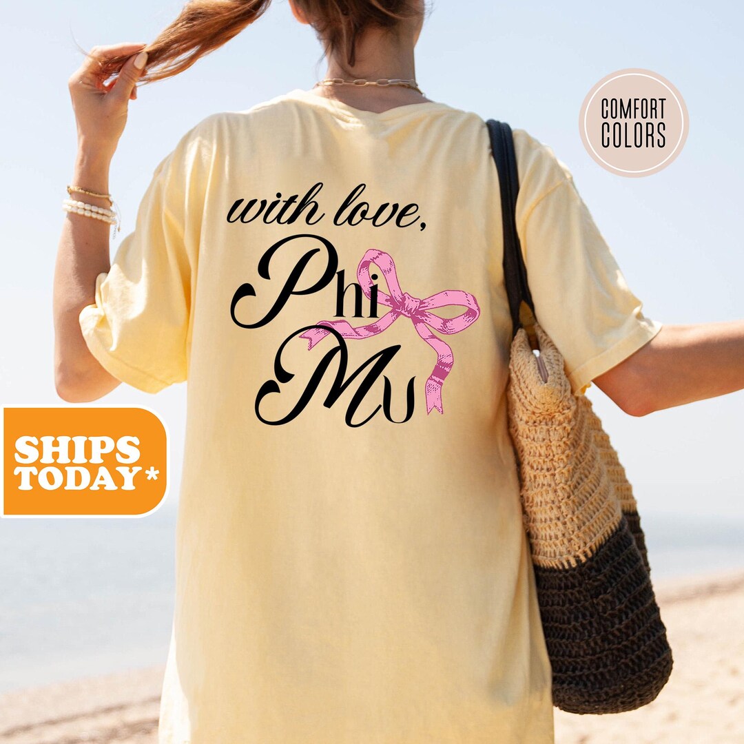 Phi Mu Comfort Colors Sorority T-shirt | Phi Mu Greek Letters ...