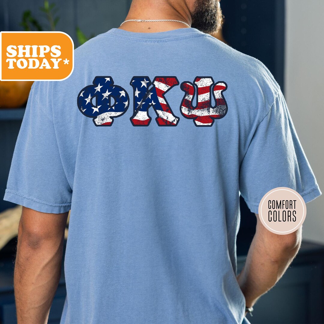 Phi Kappa Psi Red White Greek Comfort Colors Fraternity T-shirt | Phi ...