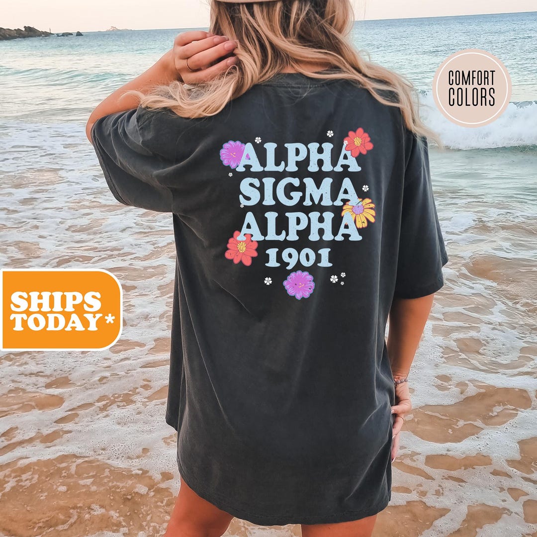 Alpha Sigma Alpha Comfort Colors Sorority T-shirt | Alpha Sig Big ...