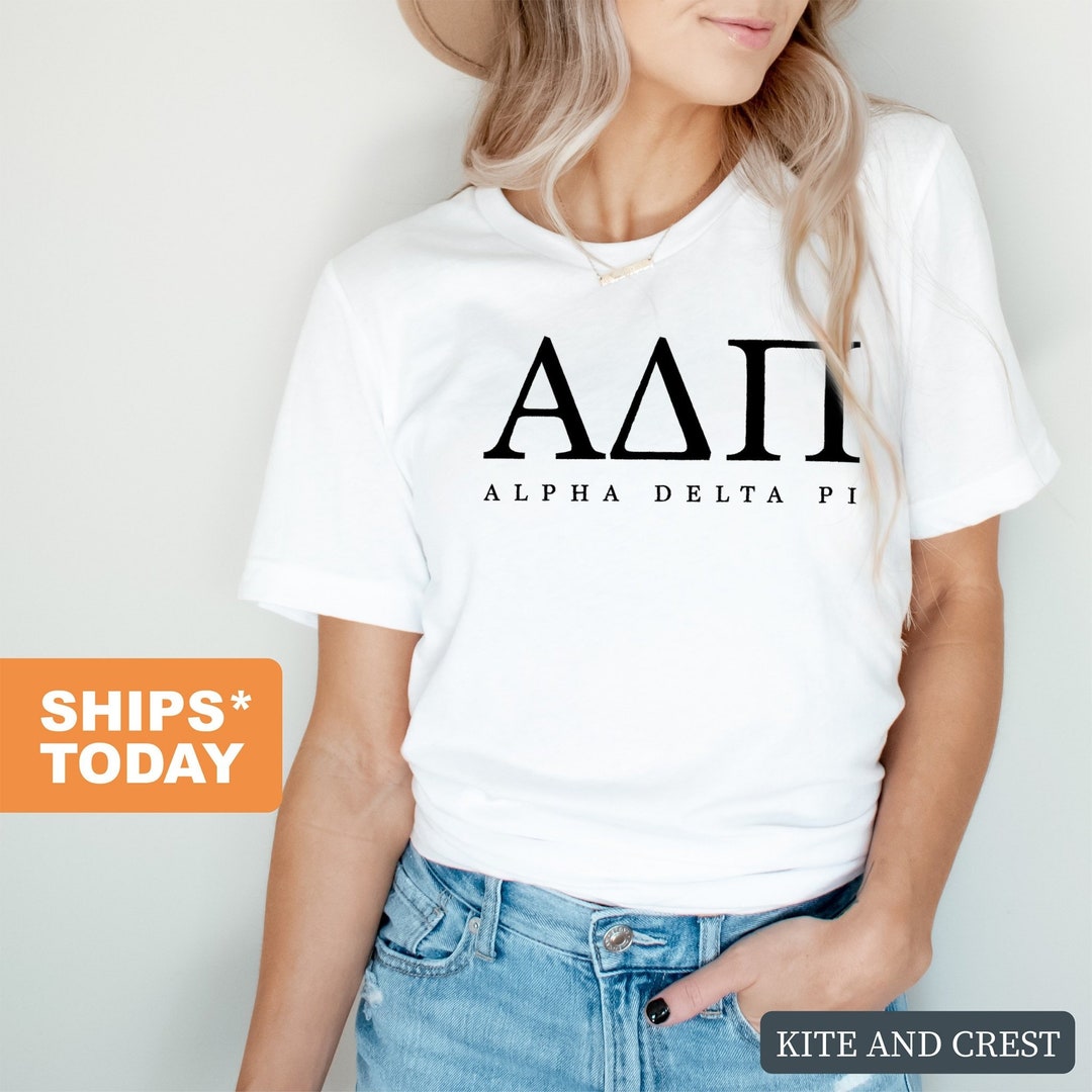 ADPI Alpha Delta Pi Block Letter Sorority T-shirt - Etsy
