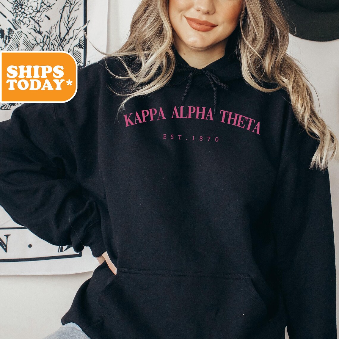 Kappa Alpha Theta Sorority Sweatshirt | Theta Preppy Hoodie | Greek ...