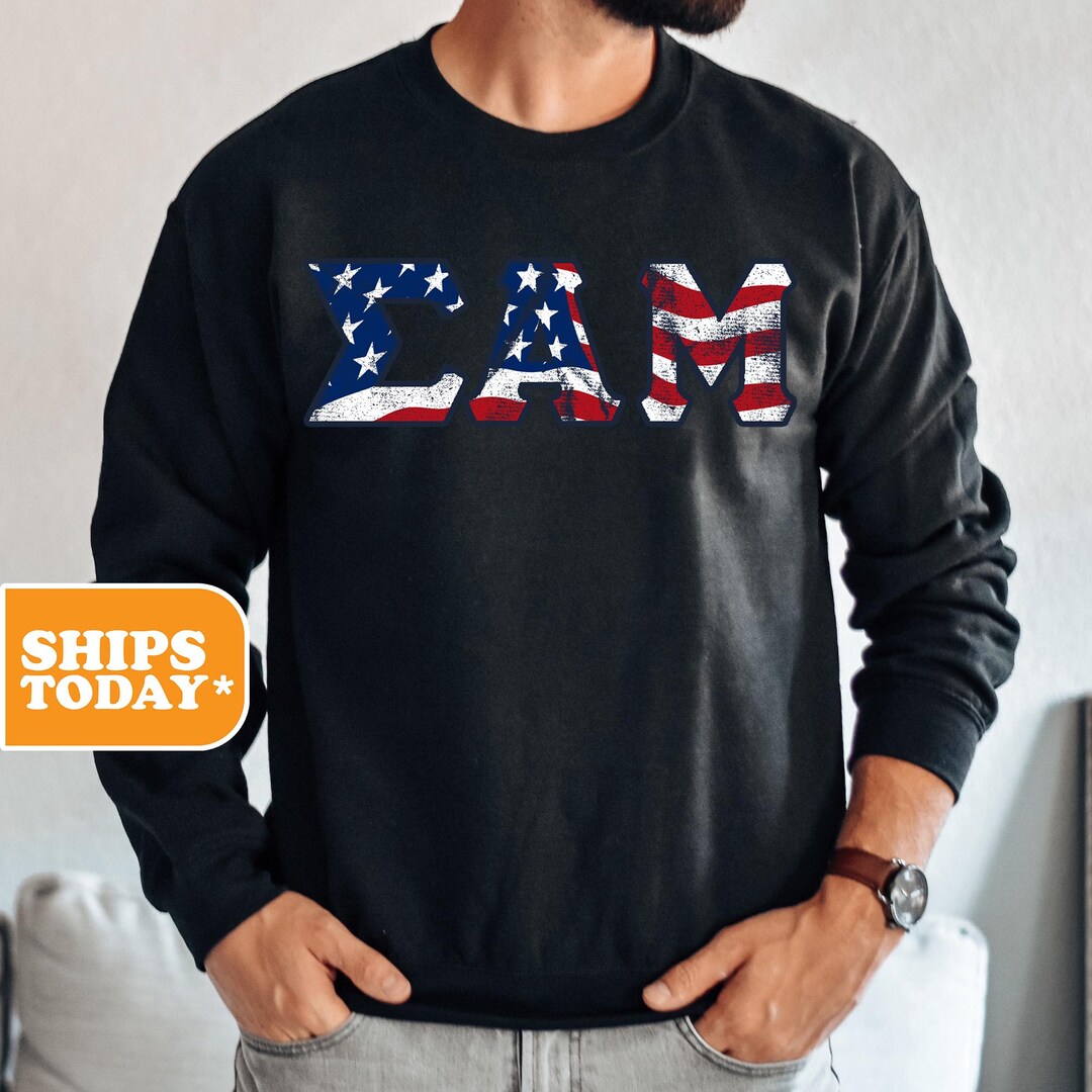 Sigma Alpha Mu Retro Flag Fraternity Sweatshirt | Sammy Fraternity ...