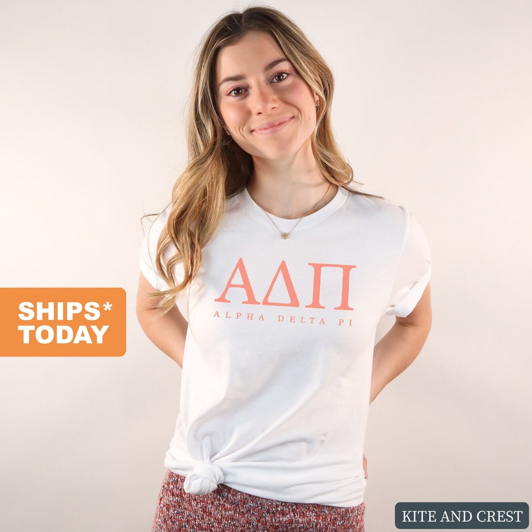 Alpha Delta Pi T-shirt ADPI Colored Block Letters Shirt Alpha Delta Pi ...
