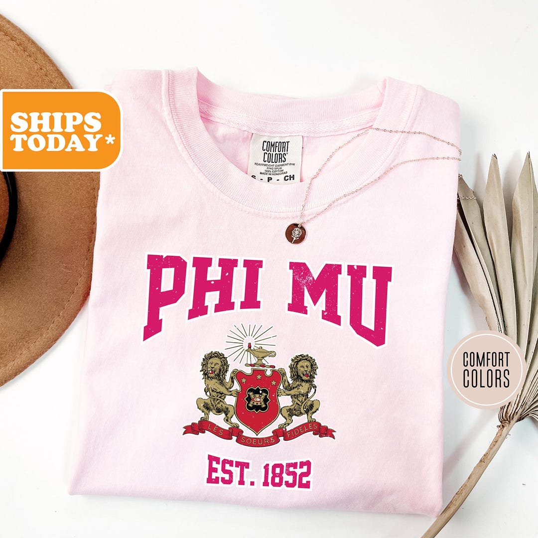Phi Mu Legacy Luxe Comfort Colors Sorority T-shirt | Phi Mu Sorority ...
