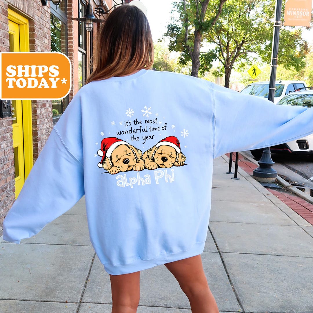 Alpha Phi Holiday Paws Sorority Sweatshirt | APHI Sorority Hoodie ...