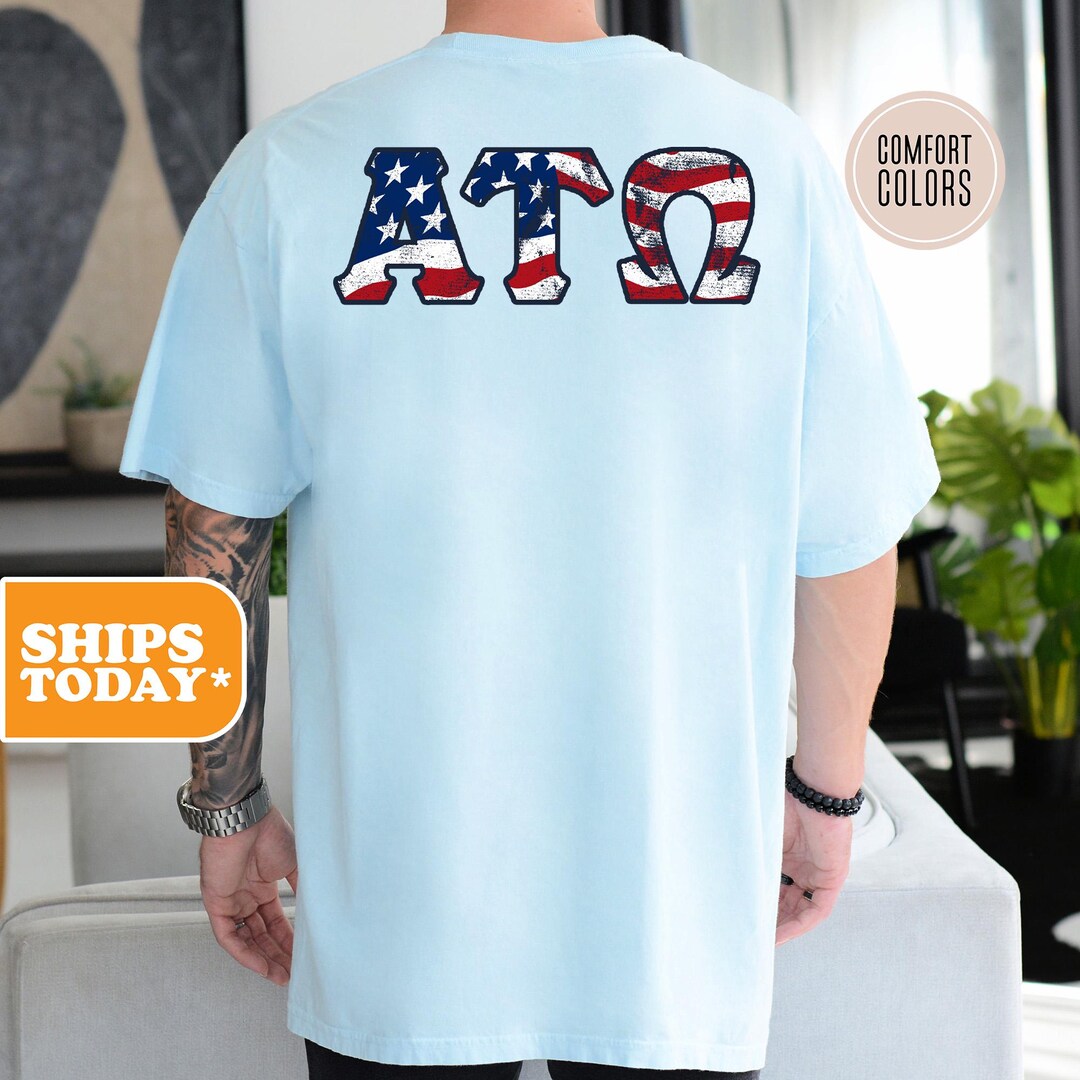Alpha Tau Omega Red White Greek Comfort Colors Fraternity T-shirt | ATO ...