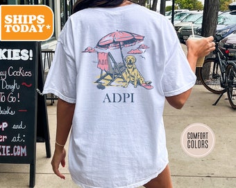Alpha Delta Pi Adpi Comfort Colors Laurel ΑΔΠ Unisex Pocket T-shirt - Etsy