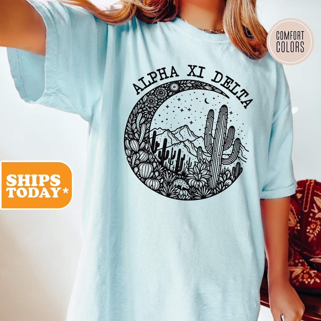 Alpha Xi Delta Nightscape Comfort Colors Sorority T-shirt | AXID ...