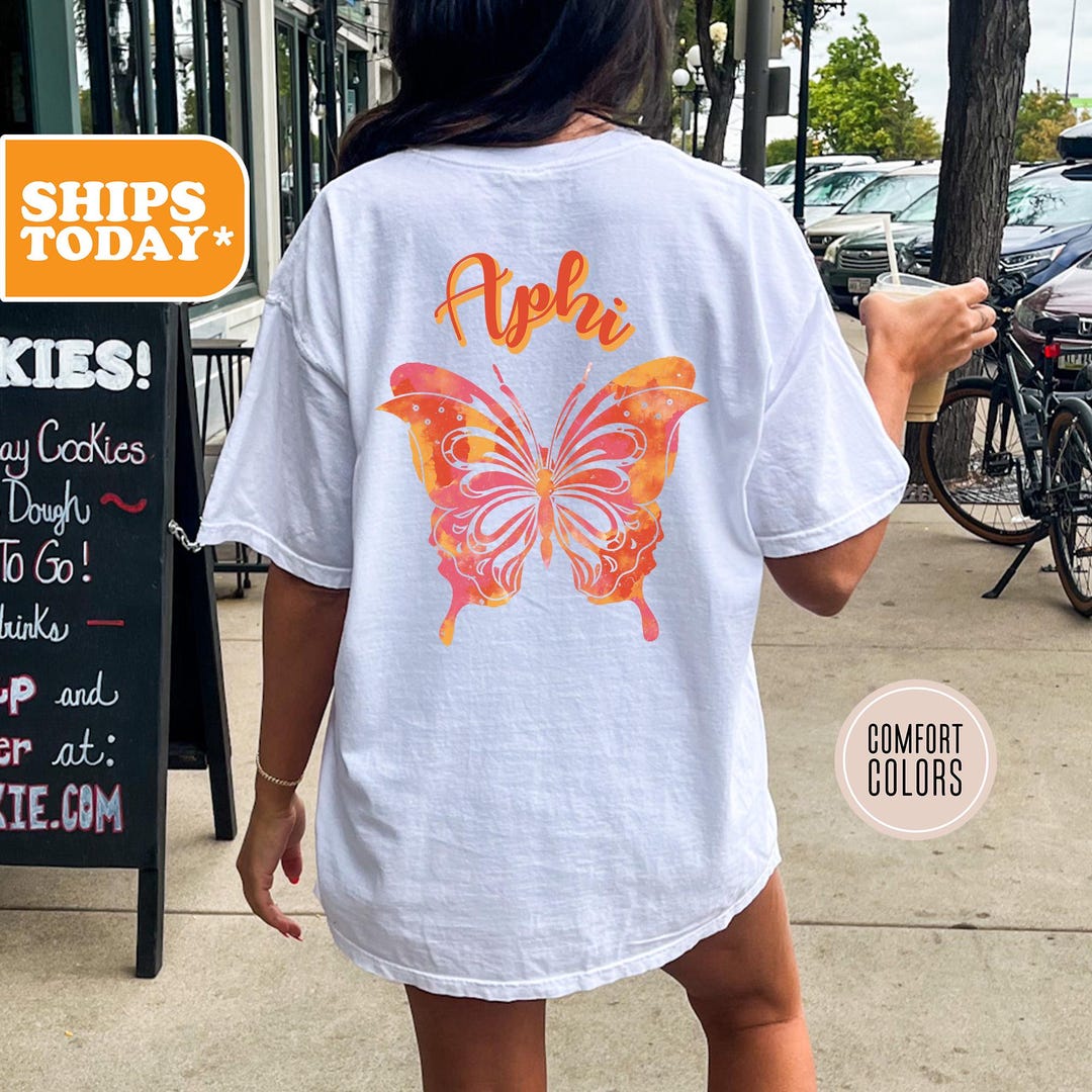 Alpha Phi Charming Wings Comfort Colors Sorority T-shirt | APHI ...