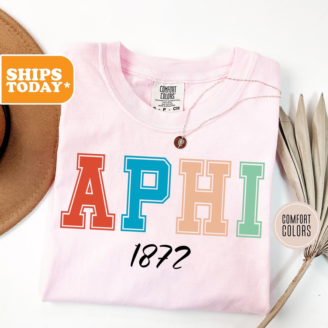 Alpha Phi Vintage Varsity Comfort Colors Sorority T-shirt | APHI ...
