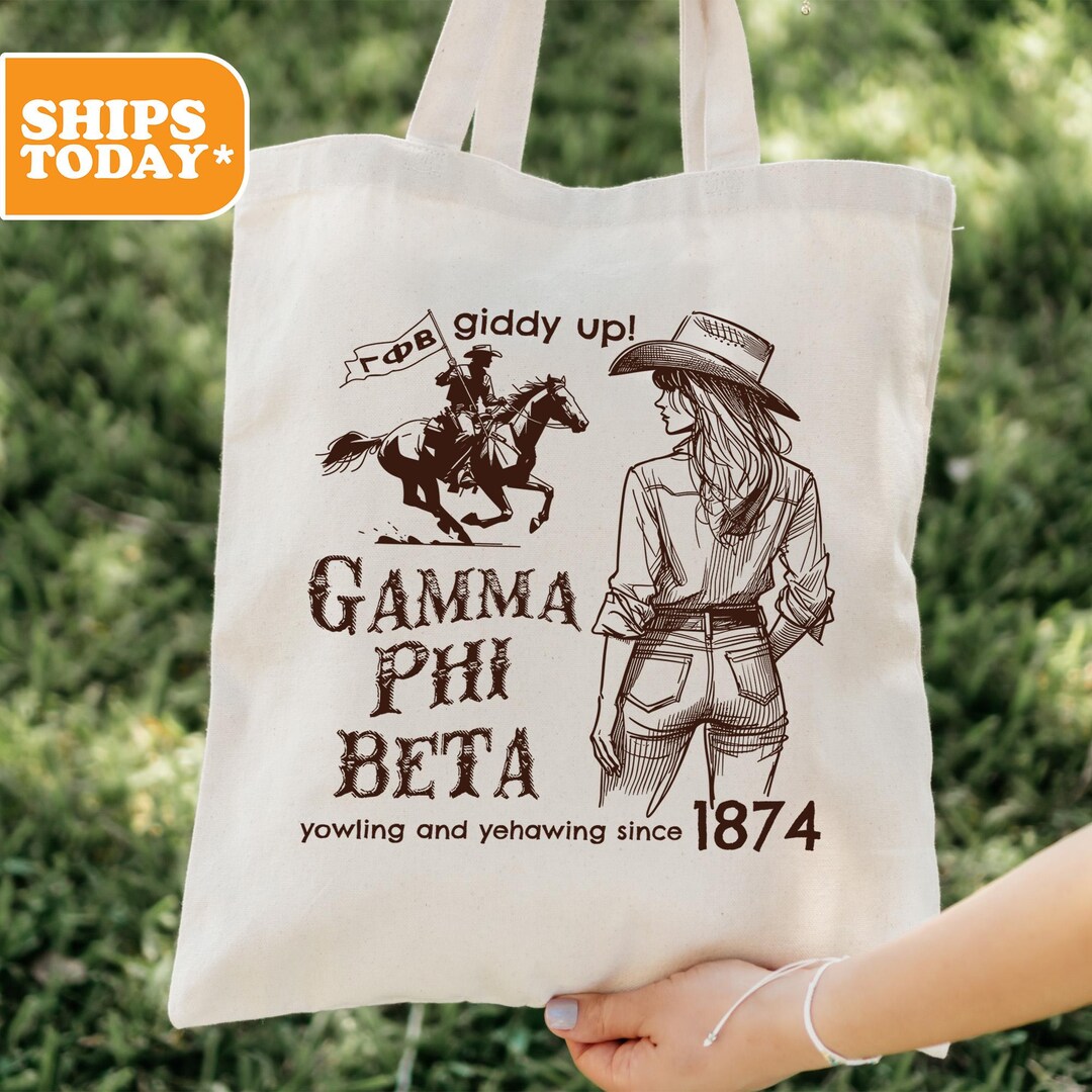 Gamma Phi Beta Sorority Tote Bag | GPHI Sorority Tote Bag | Canvas Tote ...