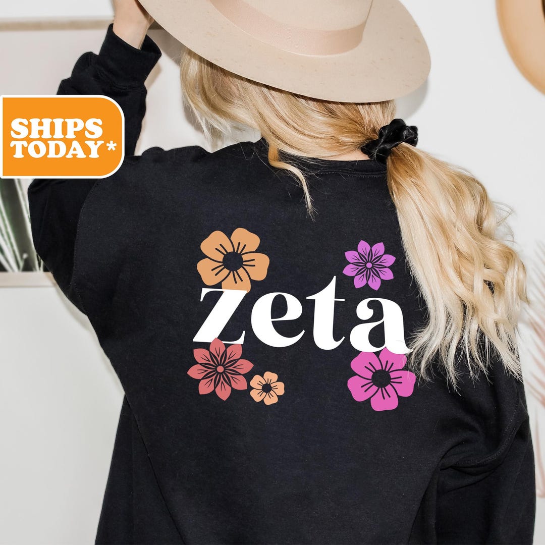 Zeta Tau Alpha Blossoms Sorority Sweatshirt | ZETA Preppy Hoodie ...