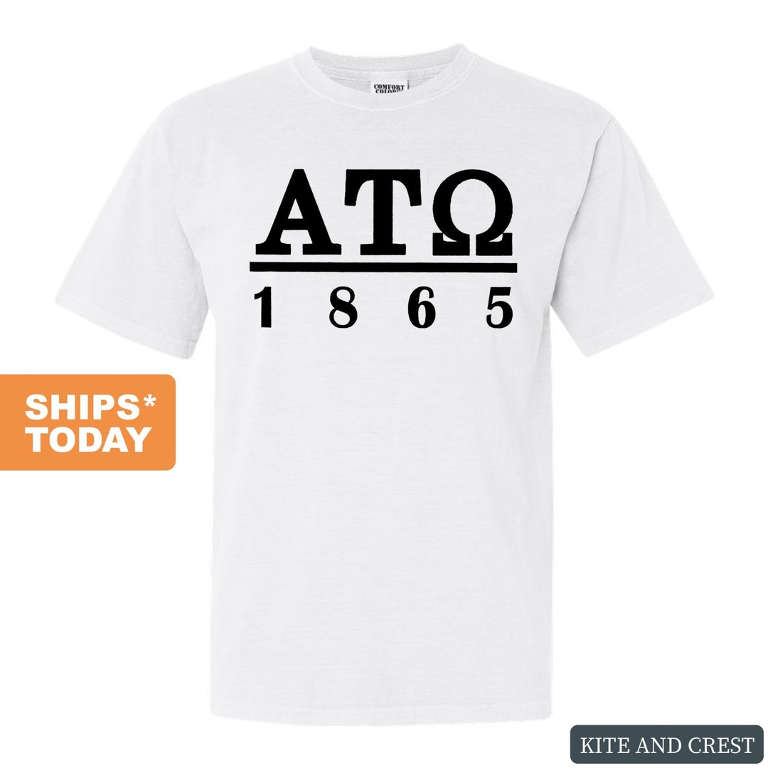 Alpha Tau Omega Comfort Colors T-shirt ATO Black Letters Shirt - Etsy