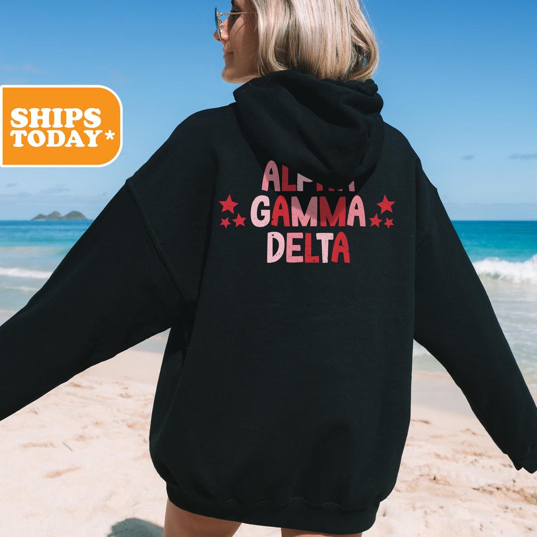 Alpha Gamma Delta Red Stars Sorority Sweatshirt | Alpha Gam Sorority ...