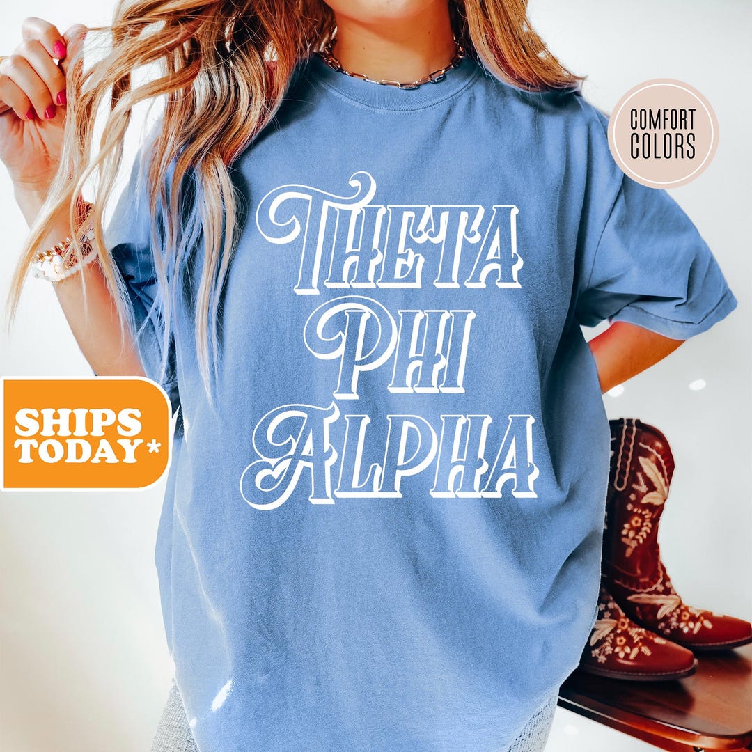 Theta Phi Alpha Simply Bold Comfort Colors Sorority T-shirt | Theta Phi ...