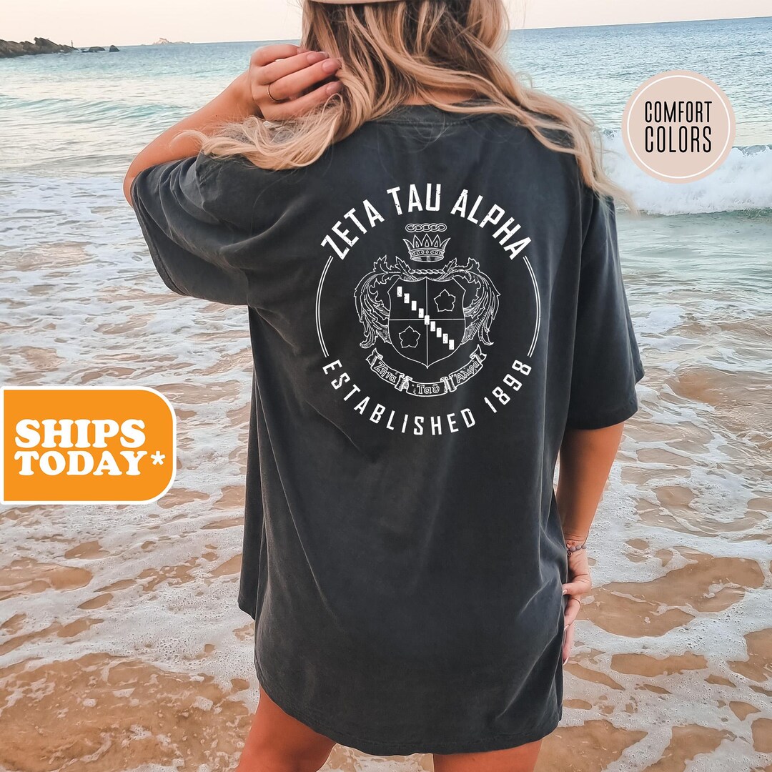 Zeta Tau Alpha Loyalty Seal Comfort Colors Sorority T-shirt | ZETA ...