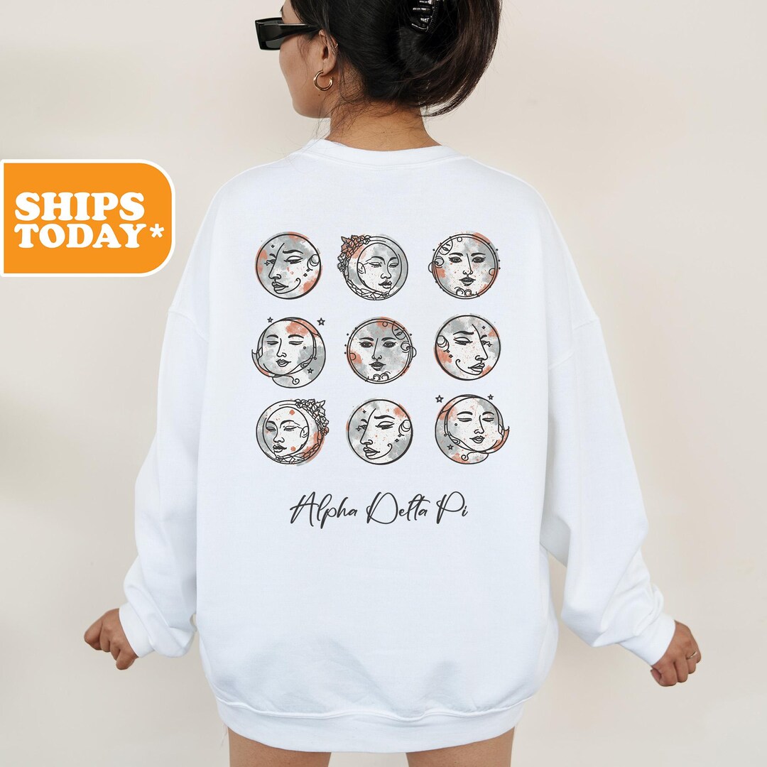 Alpha Delta Pi the Faces Sorority Sweatshirt ADPI Greek Letters ...