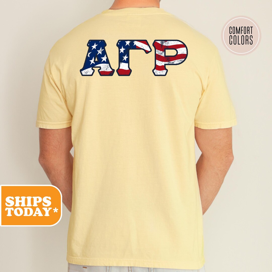 Alpha Gamma Rho Red White Greek Comfort Colors Fraternity T-shirt | AGR ...