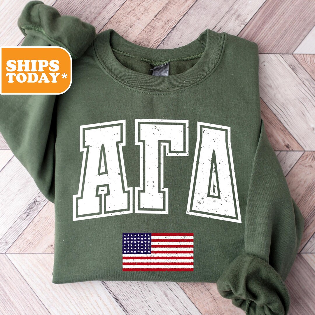 Alpha Gamma Delta Vintage Letters Sorority Sweatshirt | Alpha Gam ...