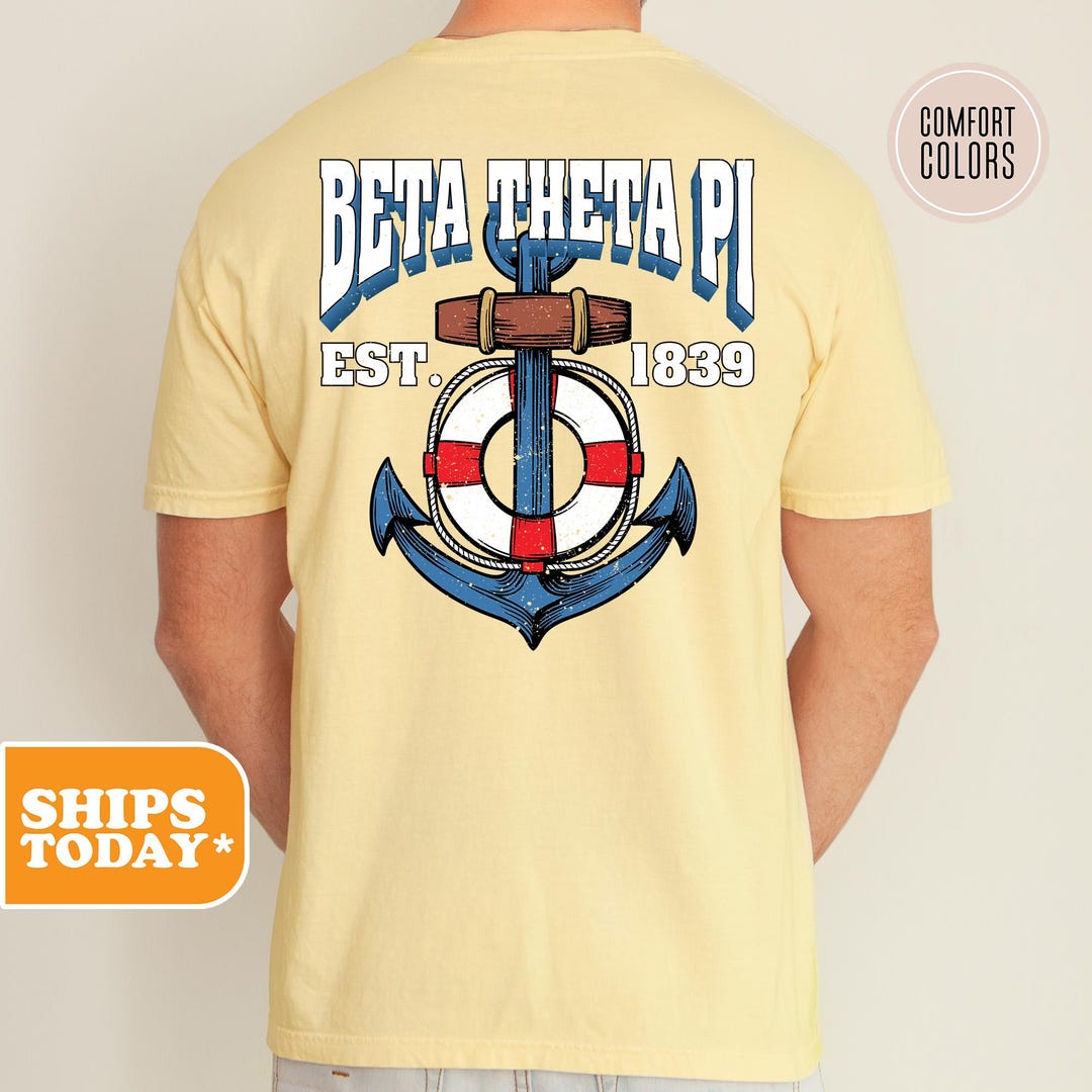 Beta Theta Pi Nautical Pride Comfort Colors Fraternity T-shirt | Beta ...