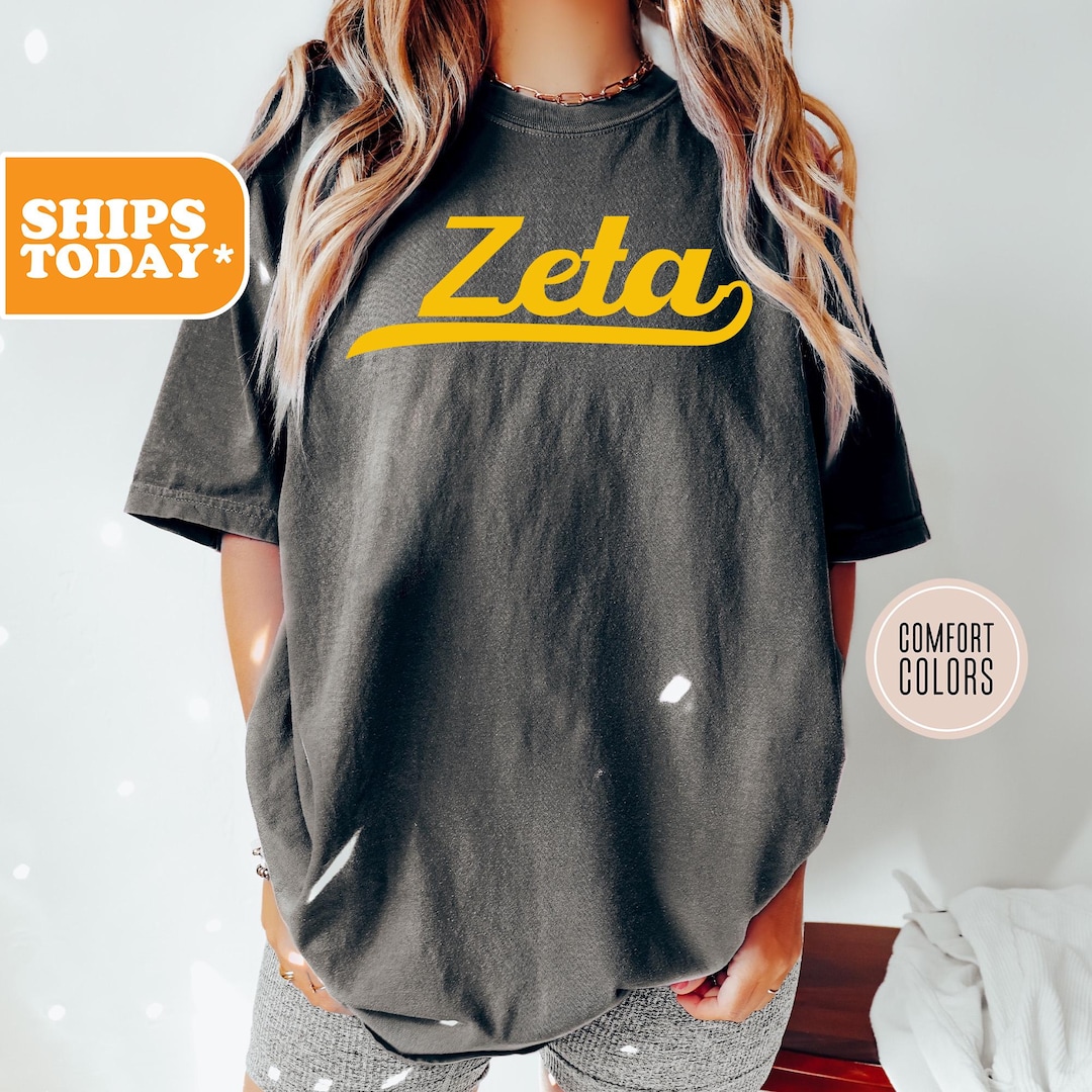 Zeta Tau Alpha Comfort Colors Sorority T-shirt | Zeta Greek Merch | ZTA ...