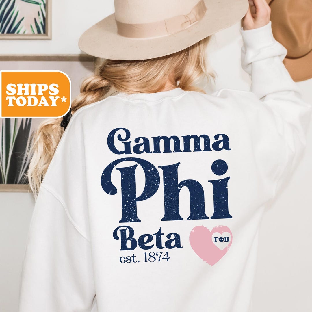 Gamma Phi Beta Faded Love Sorority Sweatshirt | Gamma Phi Sorority Letters | Greek Gifts | GPHI ...