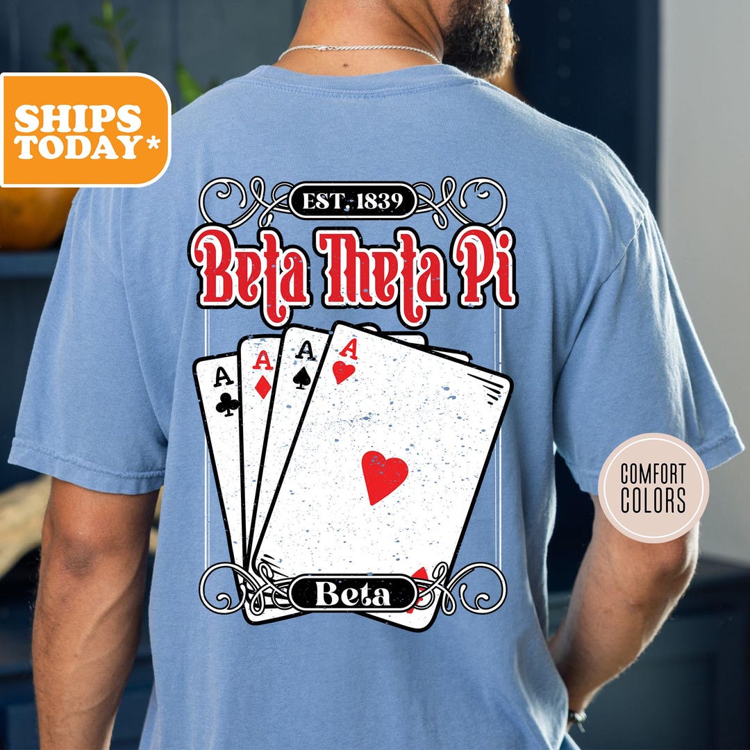 Beta Theta Pi Alpha Spades Comfort Colors Fraternity T-shirt | Beta ...