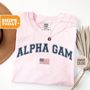 Alpha Gamma Delta Stars United Comfort Colors Sorority T-shirt | Alpha Gam Sorority Merch | Big ...