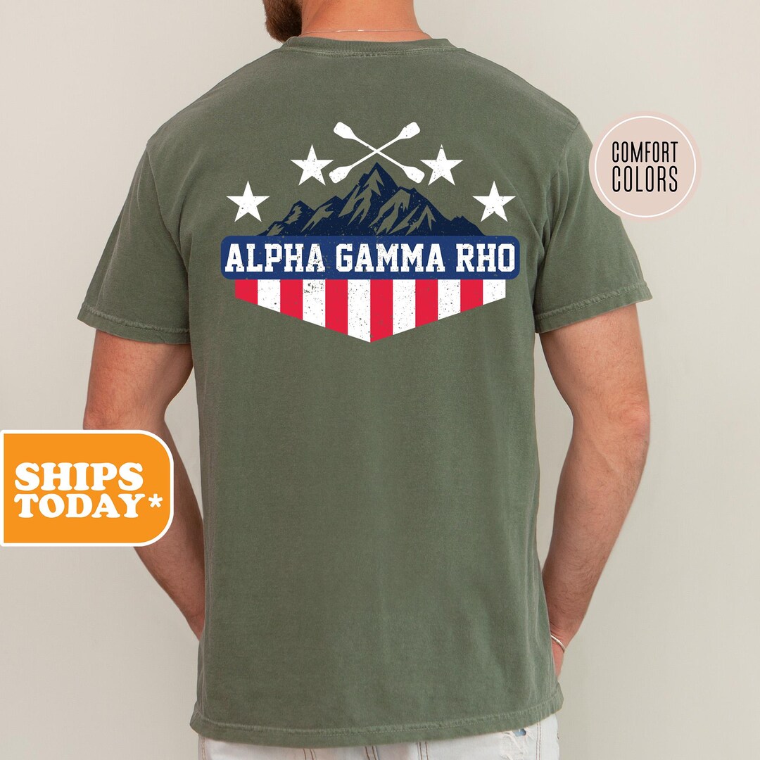 Alpha Gamma Rho Mountain Peak Comfort Colors Fraternity T-shirt | AGR ...