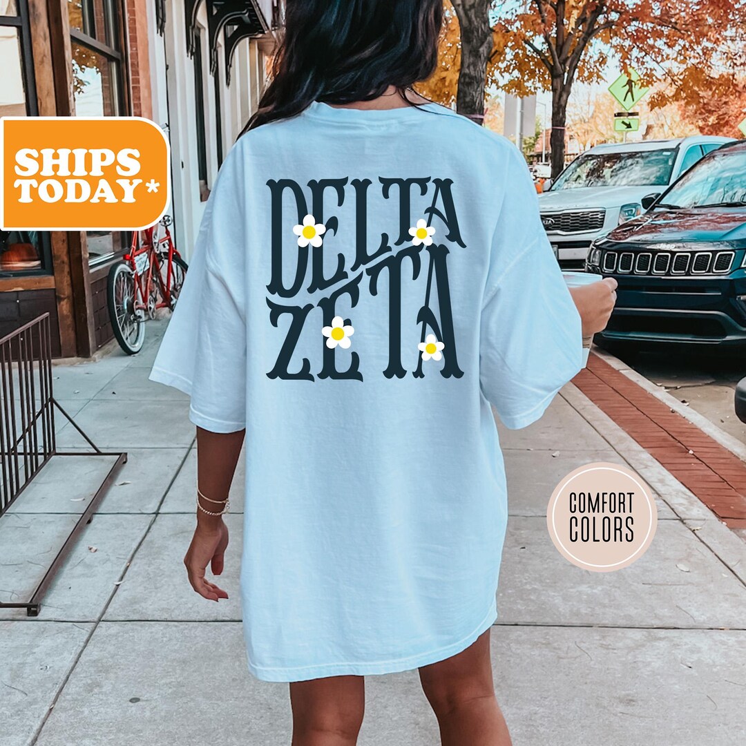 Delta Zeta Tiny Blossoms Comfort Colors Sorority T-shirt | Dee Zee ...